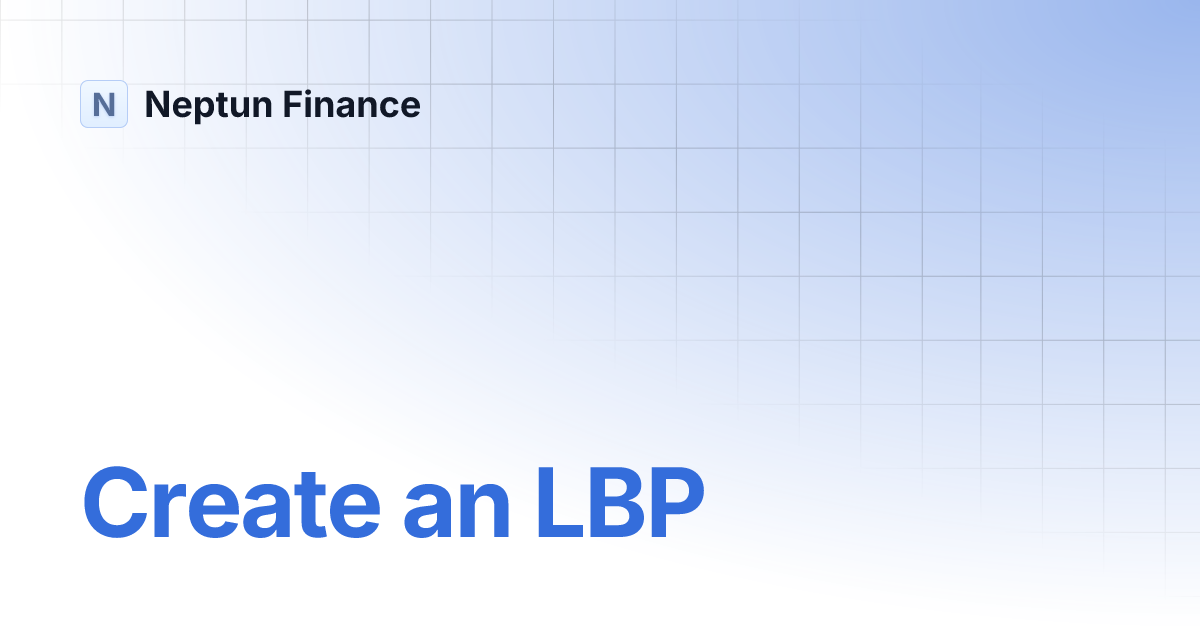 Create an LBP | Neptun Finance